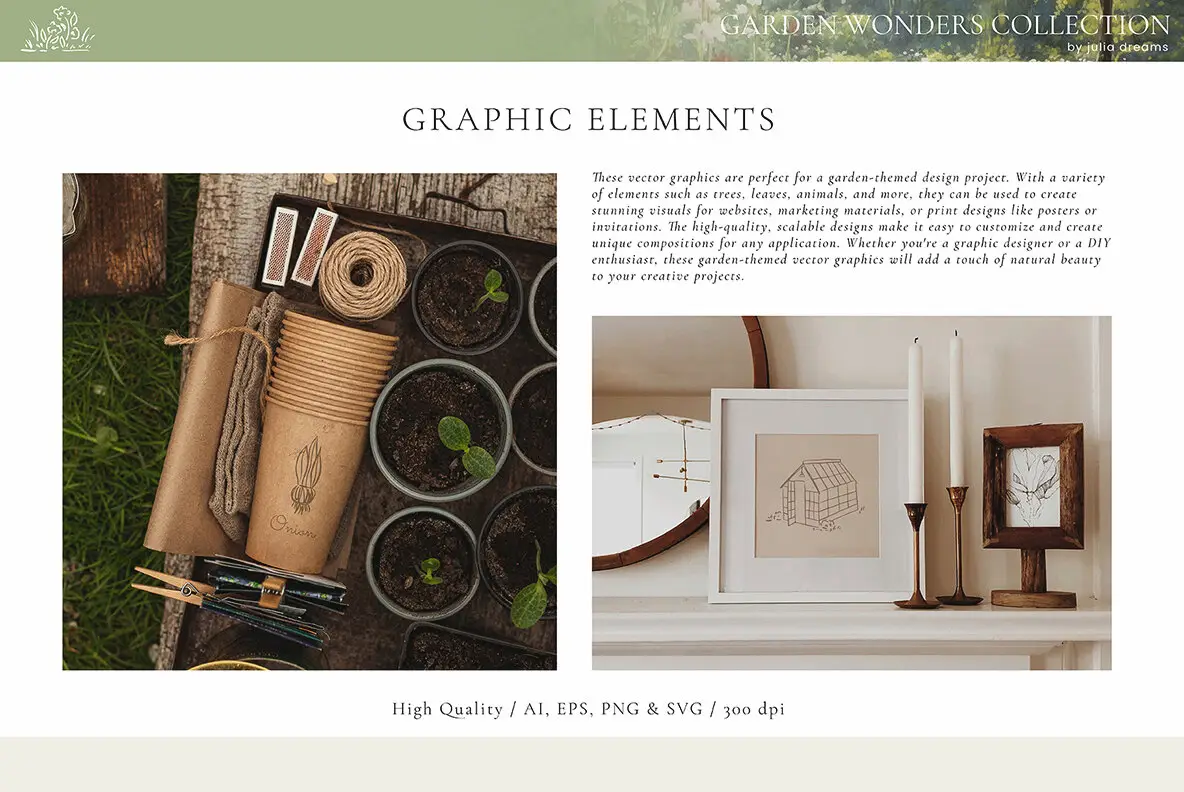 Garden Wonders Watercolor Collection Graphics - YouWorkForThem