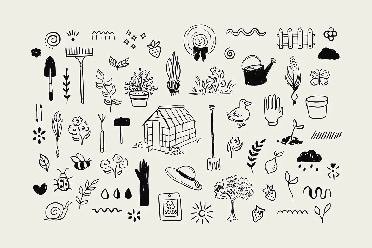 Garden Wonders Watercolor Collection Graphics - YouWorkForThem