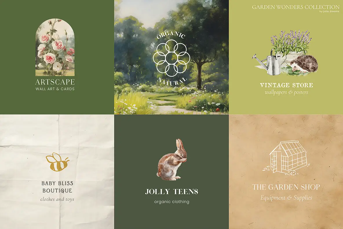 Garden Wonders Watercolor Collection Graphics - YouWorkForThem