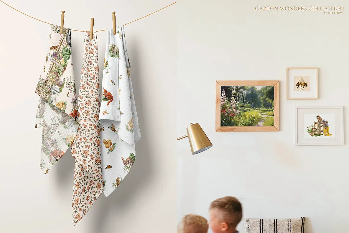 Garden Wonders Watercolor Collection Graphics - YouWorkForThem