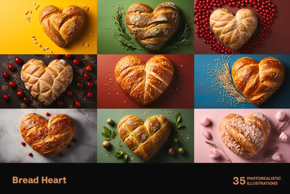 Bread Heart Objects - YouWorkForThem