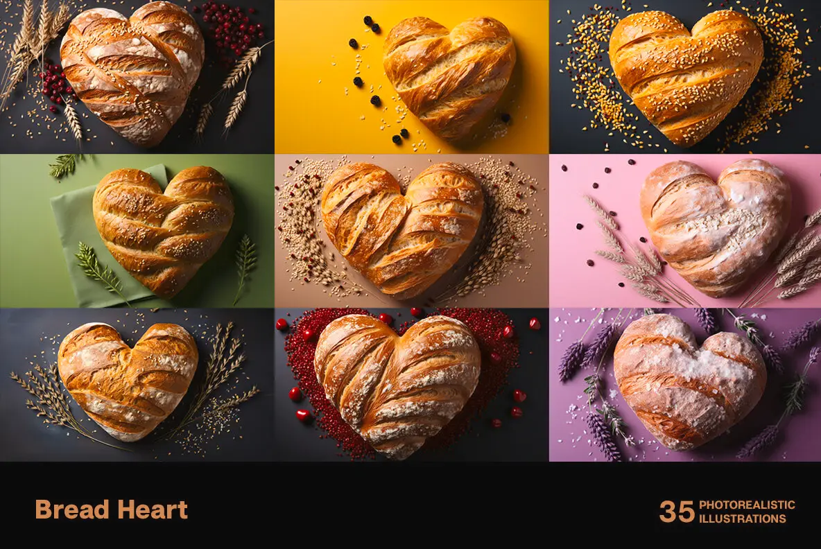 Bread Heart Objects - YouWorkForThem