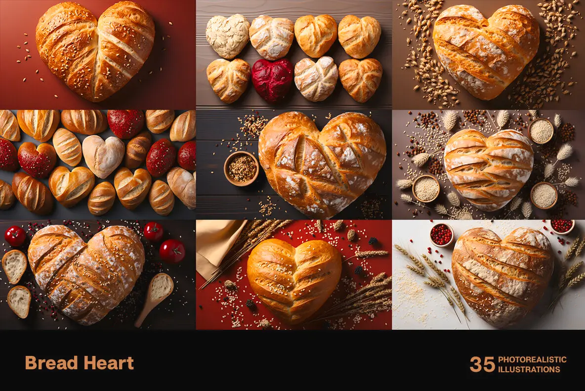 Bread Heart Objects - YouWorkForThem