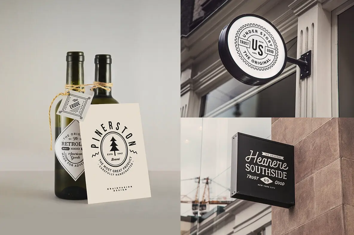 Modern Vintage Logo Badge Templates Graphics - YouWorkForThem