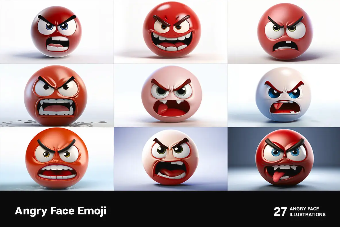 Angry Face Emoji Cartoon - YouWorkForThem