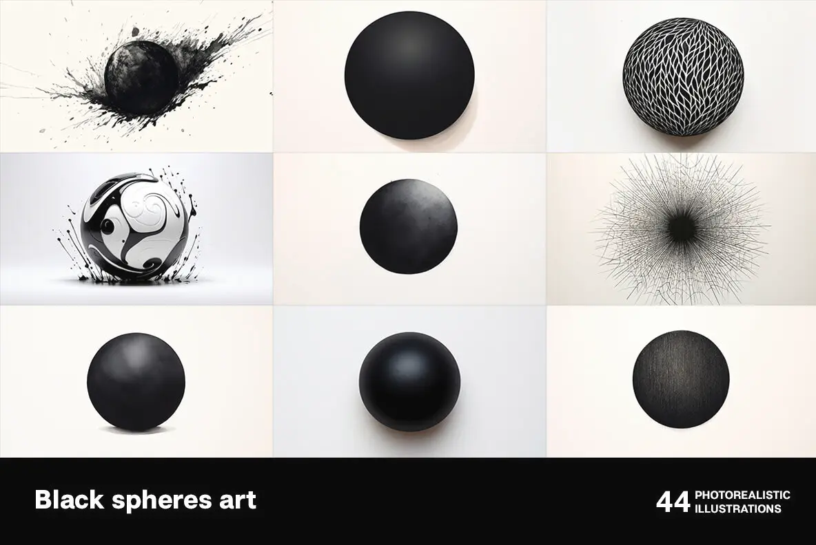 Black Spheres Art Abstract - YouWorkForThem