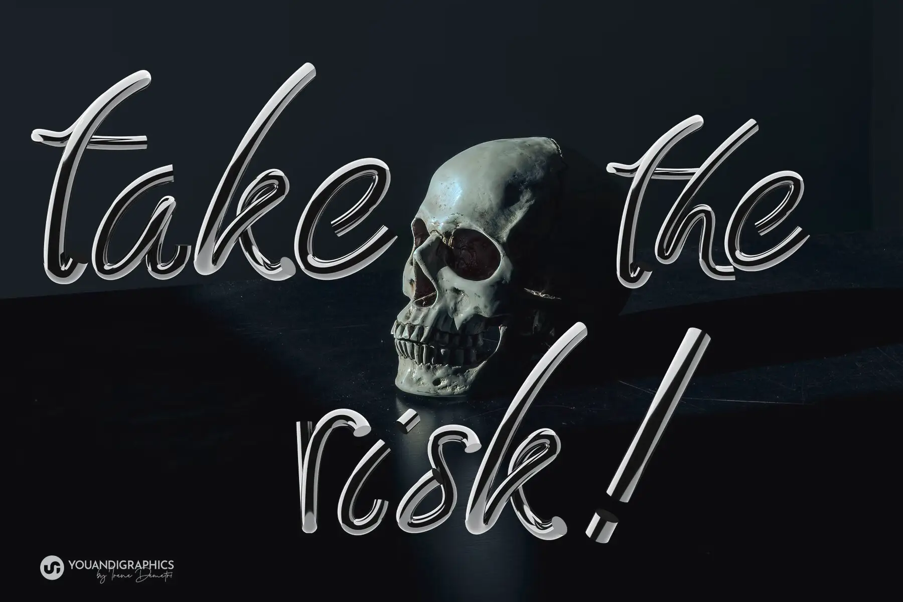 Chrome 3D Lettering set Graphics - YouWorkForThem