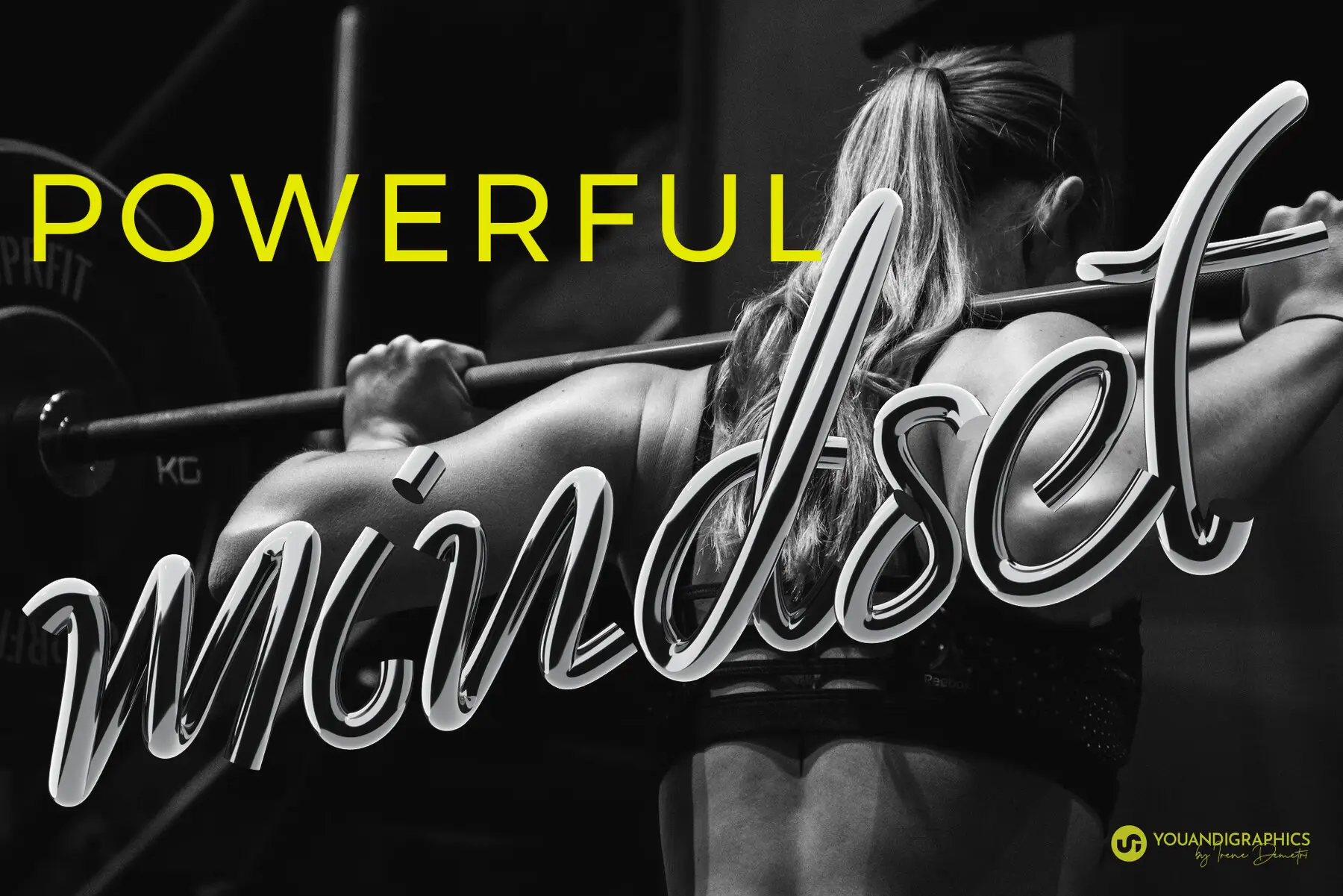 Chrome 3D Lettering set Graphics - YouWorkForThem