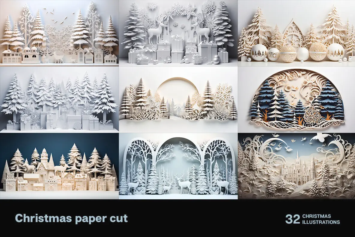 Christmas paper cut Holidays - YouWorkForThem