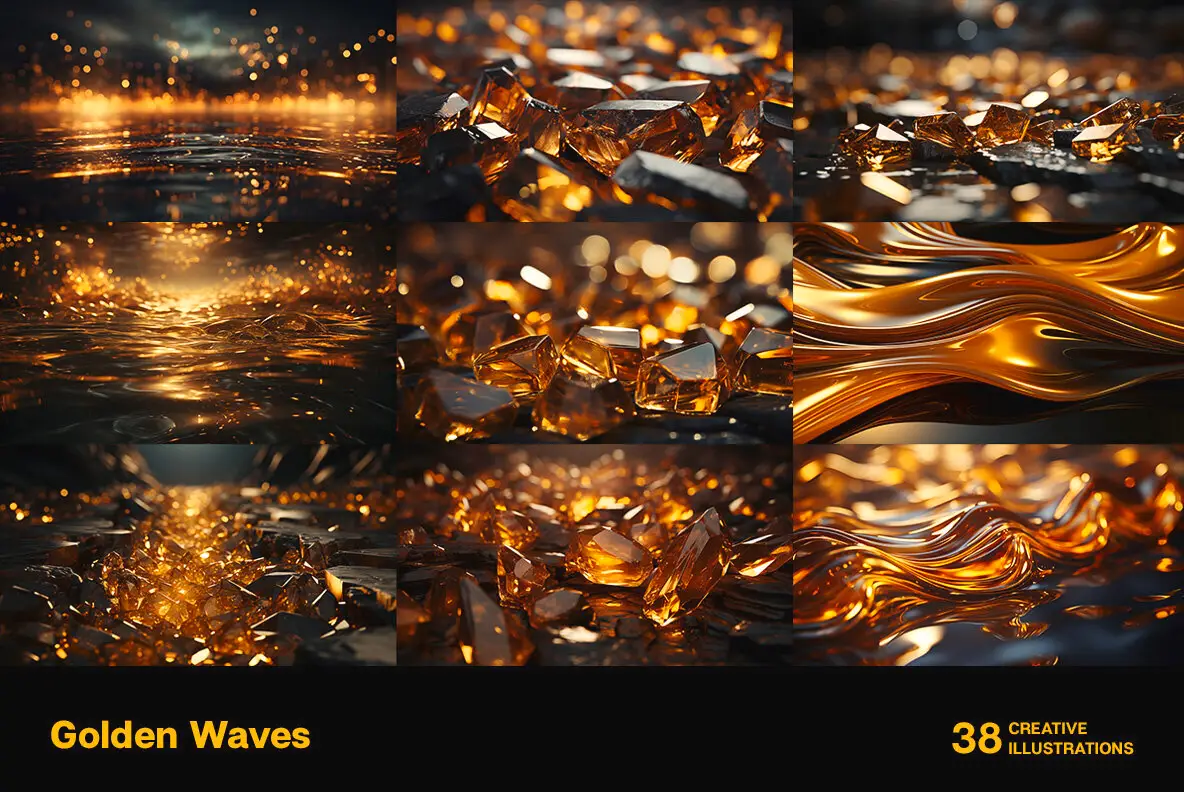 Golden Waves Graphics - YouWorkForThem