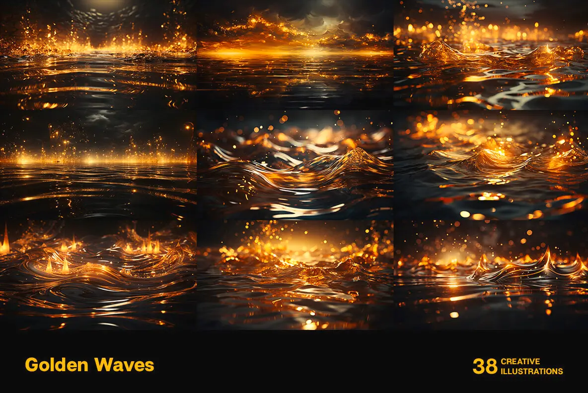 Golden Waves Graphics - YouWorkForThem