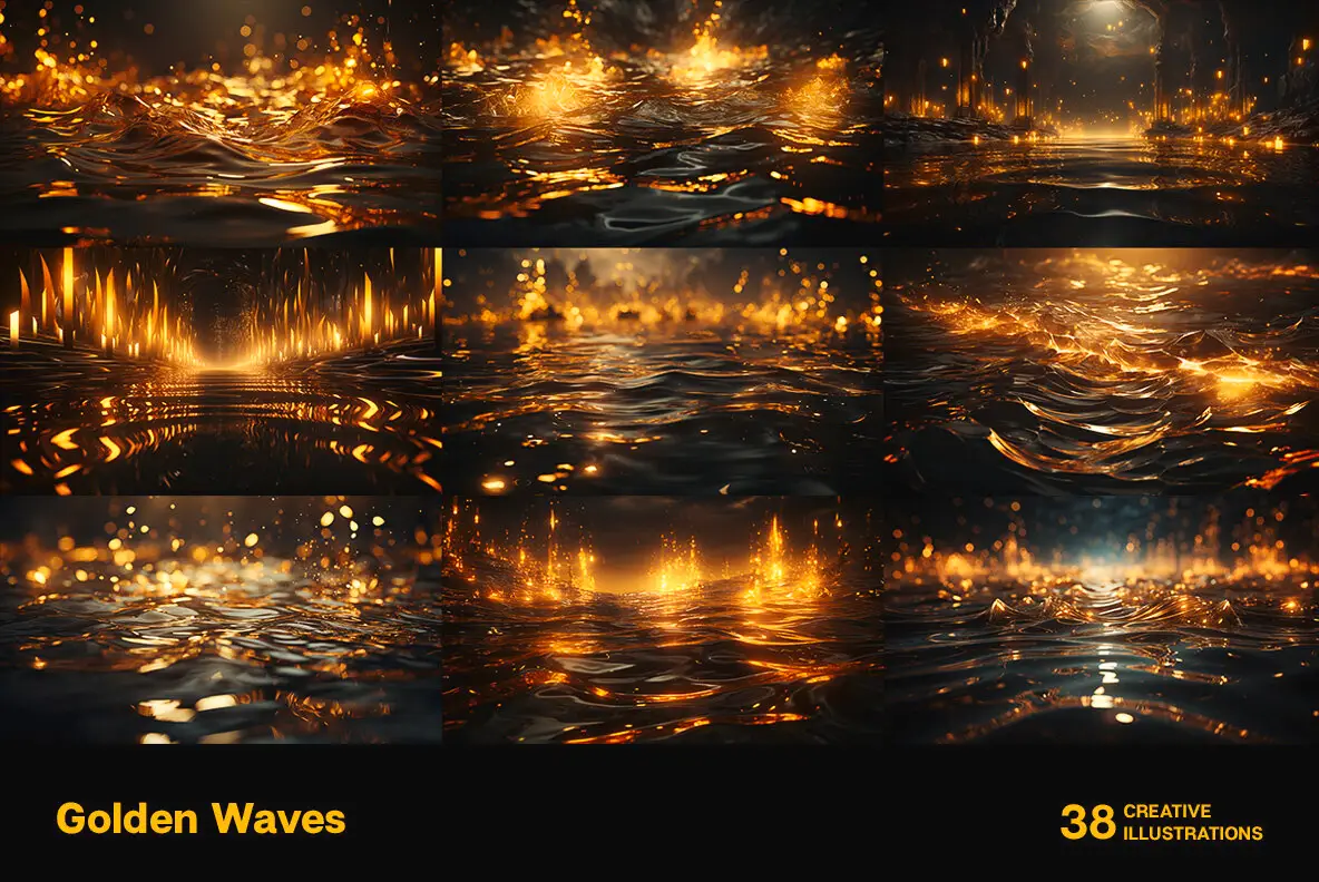 Golden Waves Graphics - YouWorkForThem