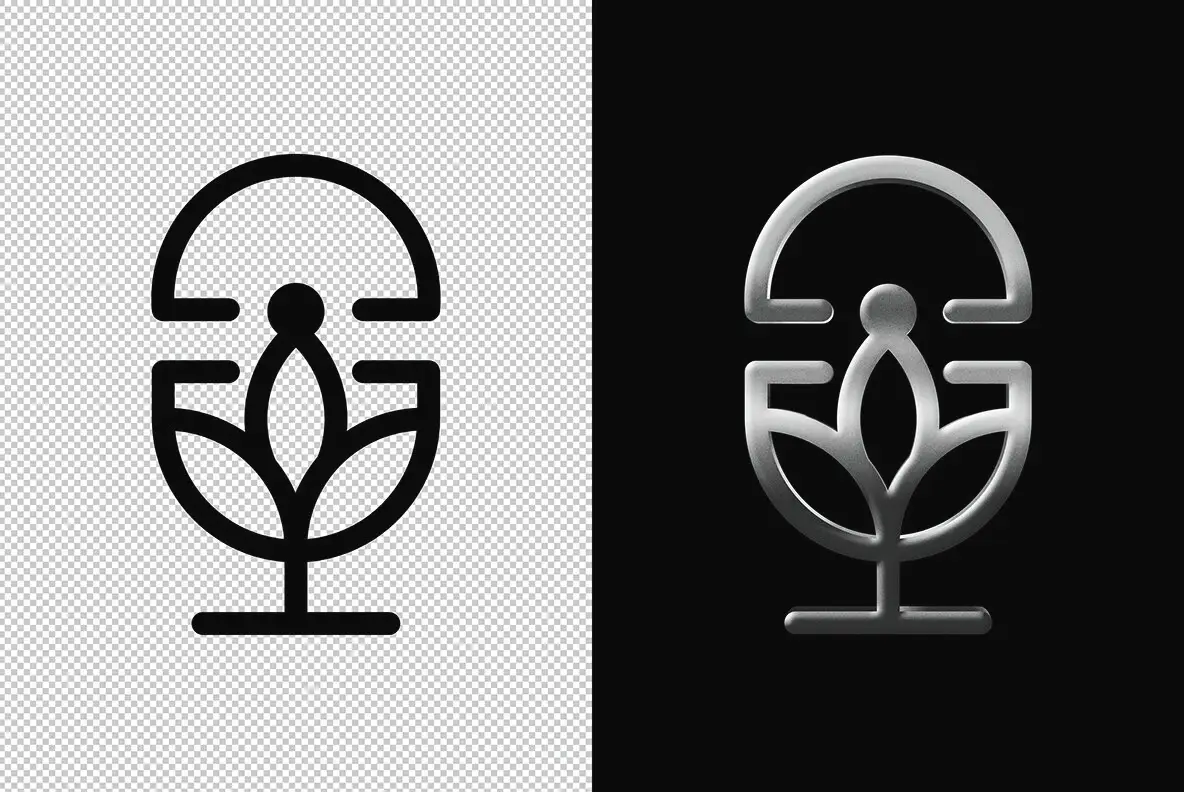 Metallic Reflective Logo Mockup Graphics - YouWorkForThem