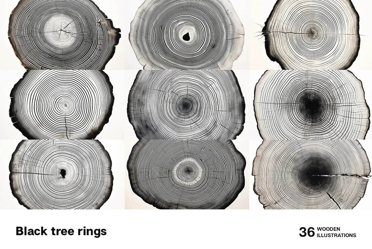 Black tree rings Graphics - YouWorkForThem