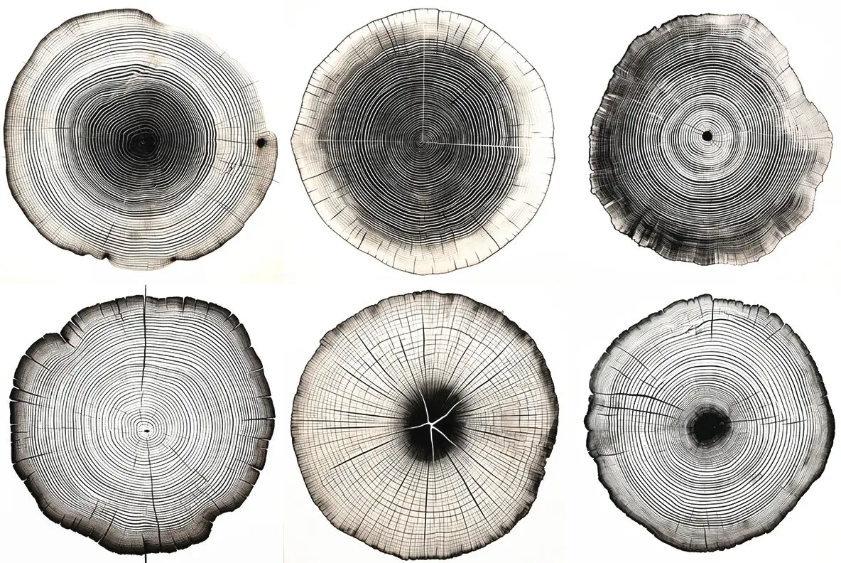 Black tree rings Nature - YouWorkForThem
