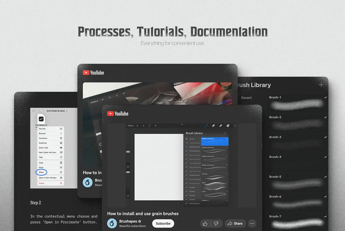 Grim Shader Brushes Starter Pack for Procreate - YouWorkForThem