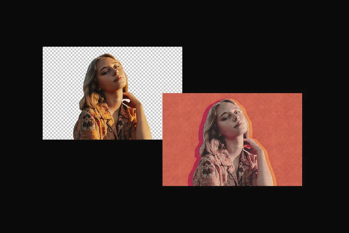 Duotone Halftone Photo Effect - YouWorkForThem