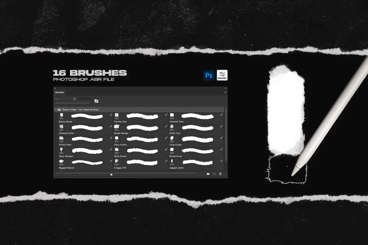 Rippers Edge Torn Paper Brushes - YouWorkForThem
