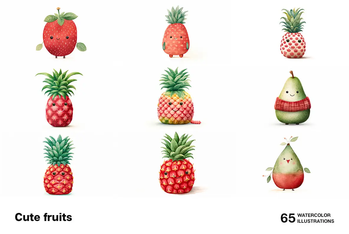 Cute Fruits Graphics - YouWorkForThem