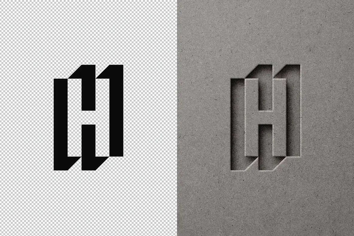 Paper Cutout Effect Logo Mockup Graphics - YouWorkForThem