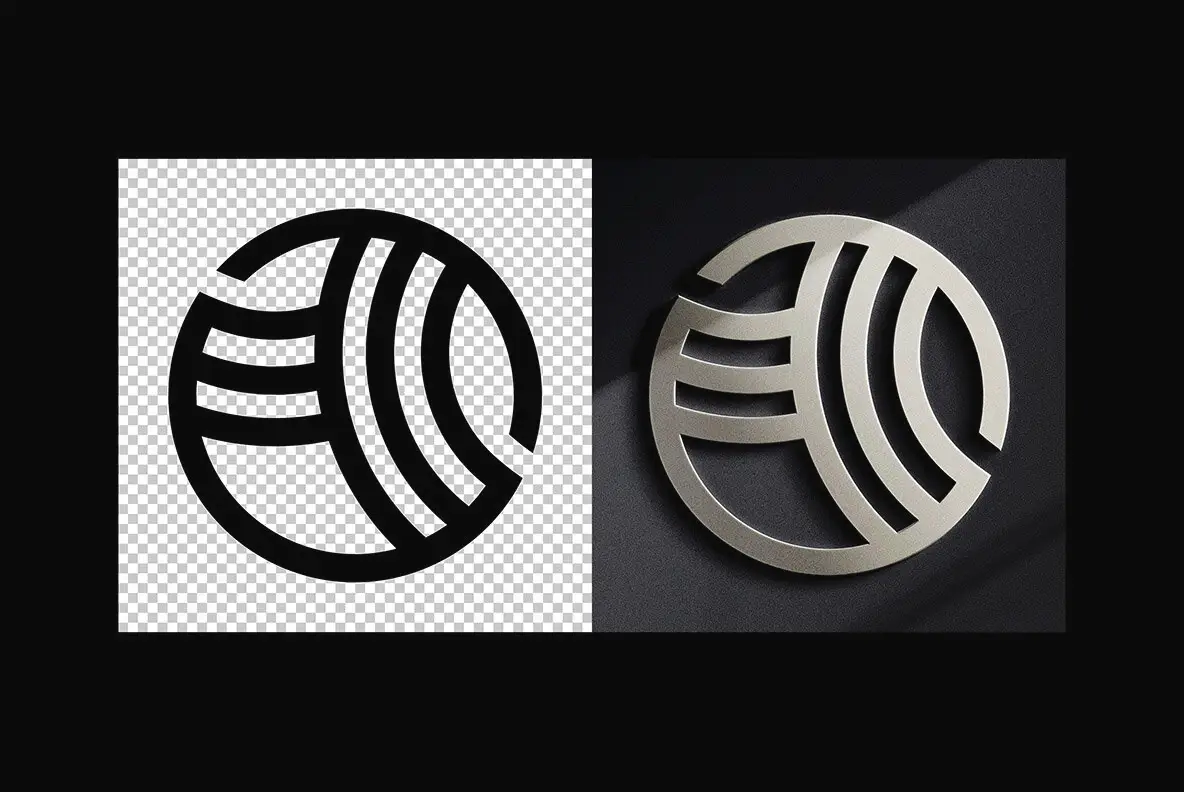 Titanium Text Logo Mockup Mockups - YouWorkForThem