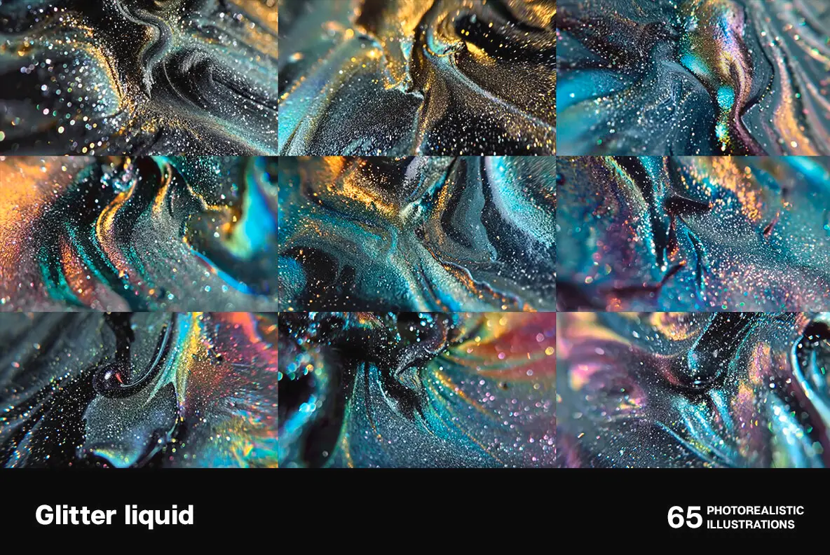Glitter liquid Abstract - YouWorkForThem