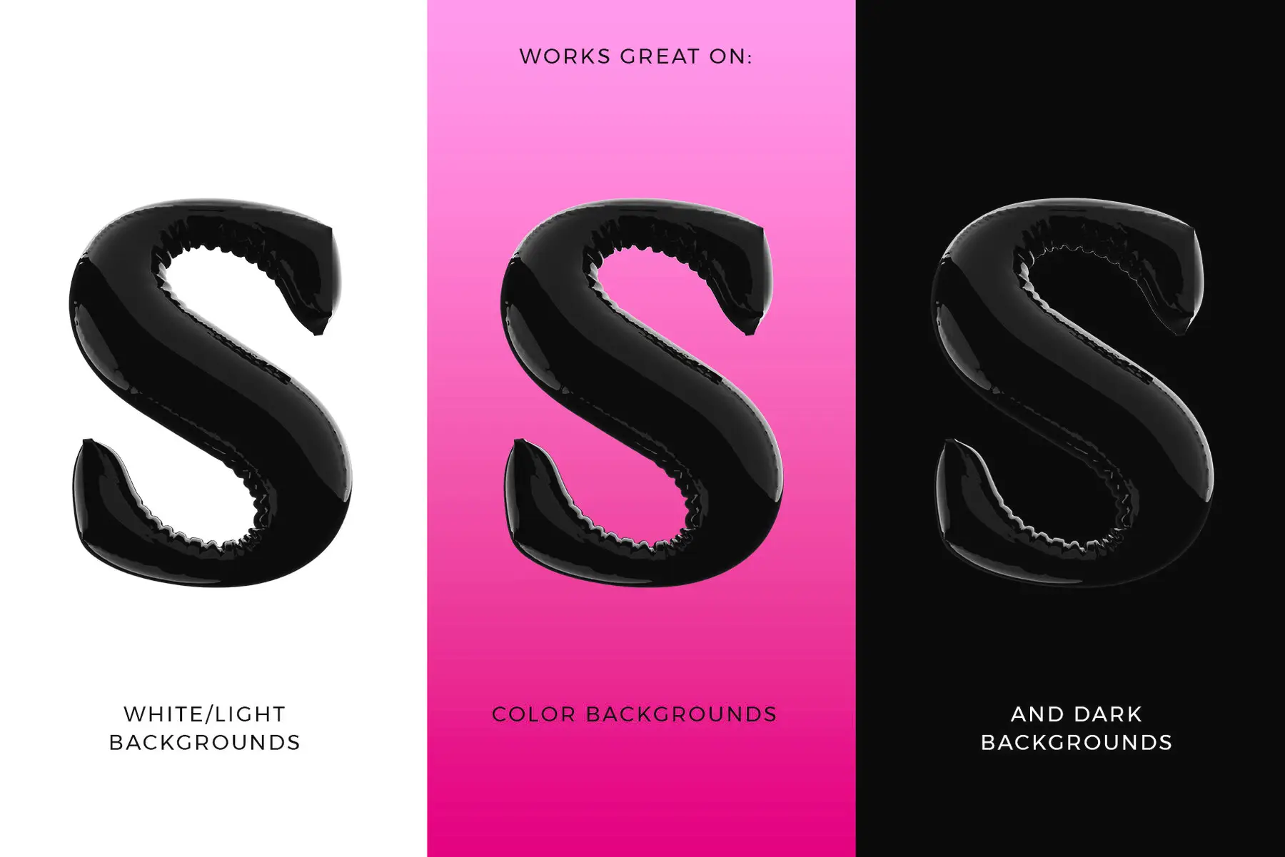 Latex 3D Lettering Set Typography - YouWorkForThem