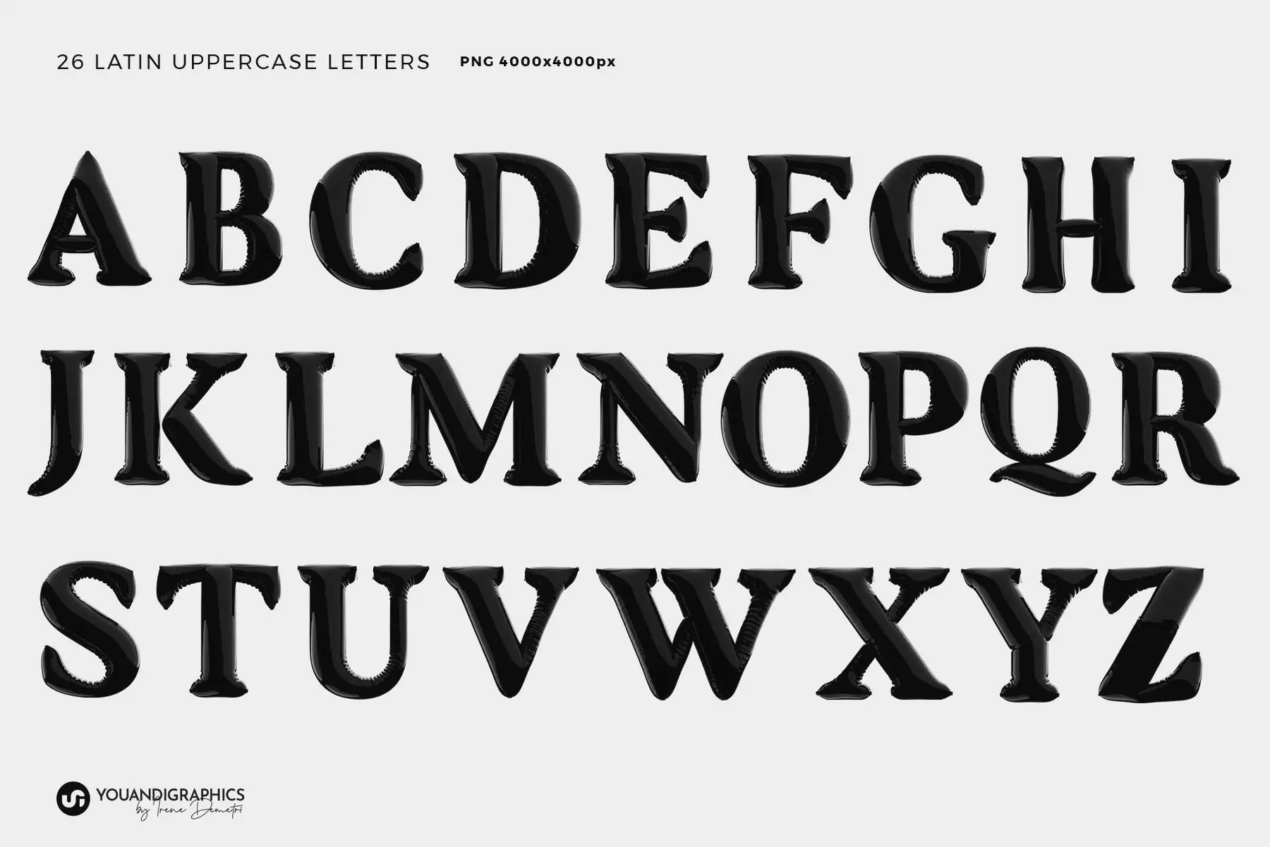 Latex 3D Lettering Set Graphics - YouWorkForThem