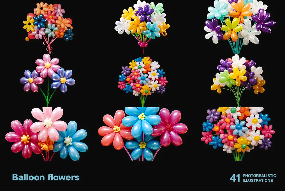 Balloon flowers Graphics - YouWorkForThem