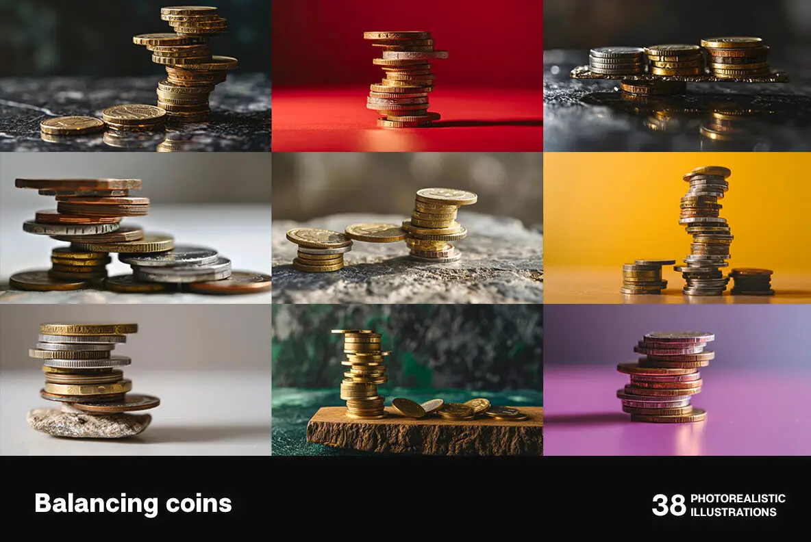 Balancing coins Graphics - YouWorkForThem