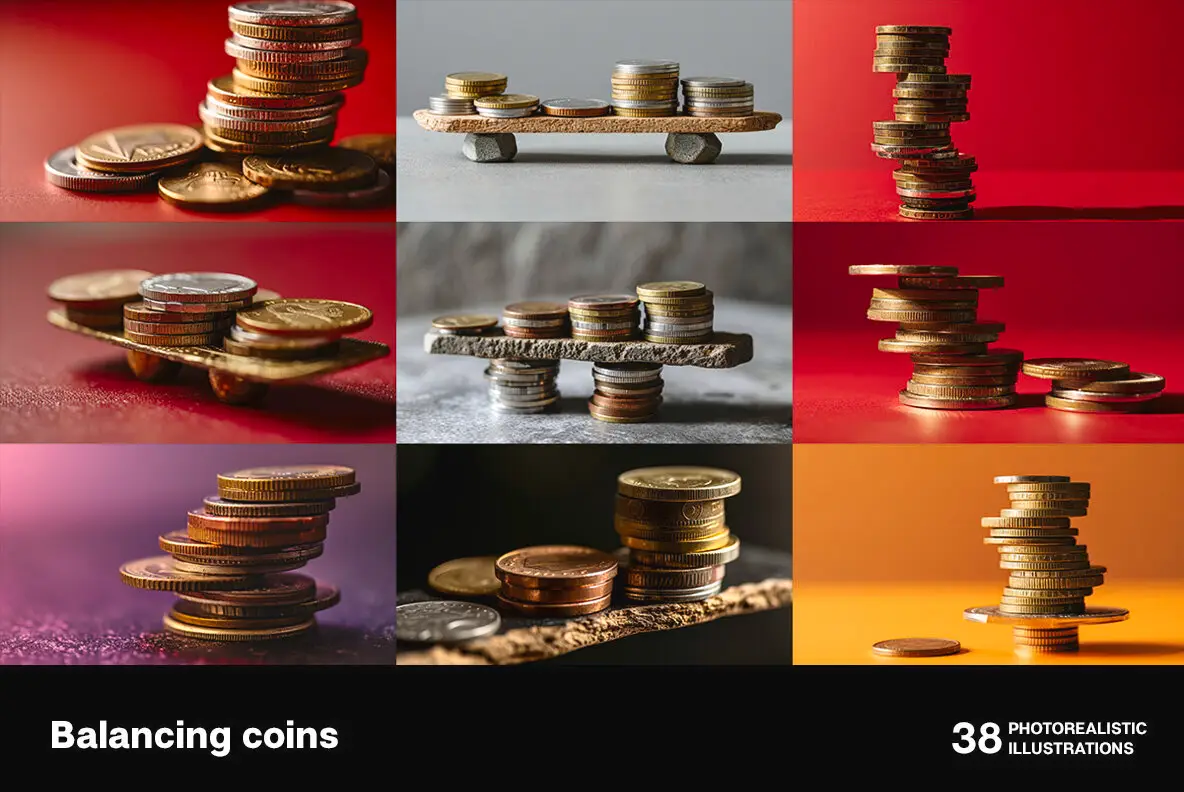 Balancing coins Graphics - YouWorkForThem