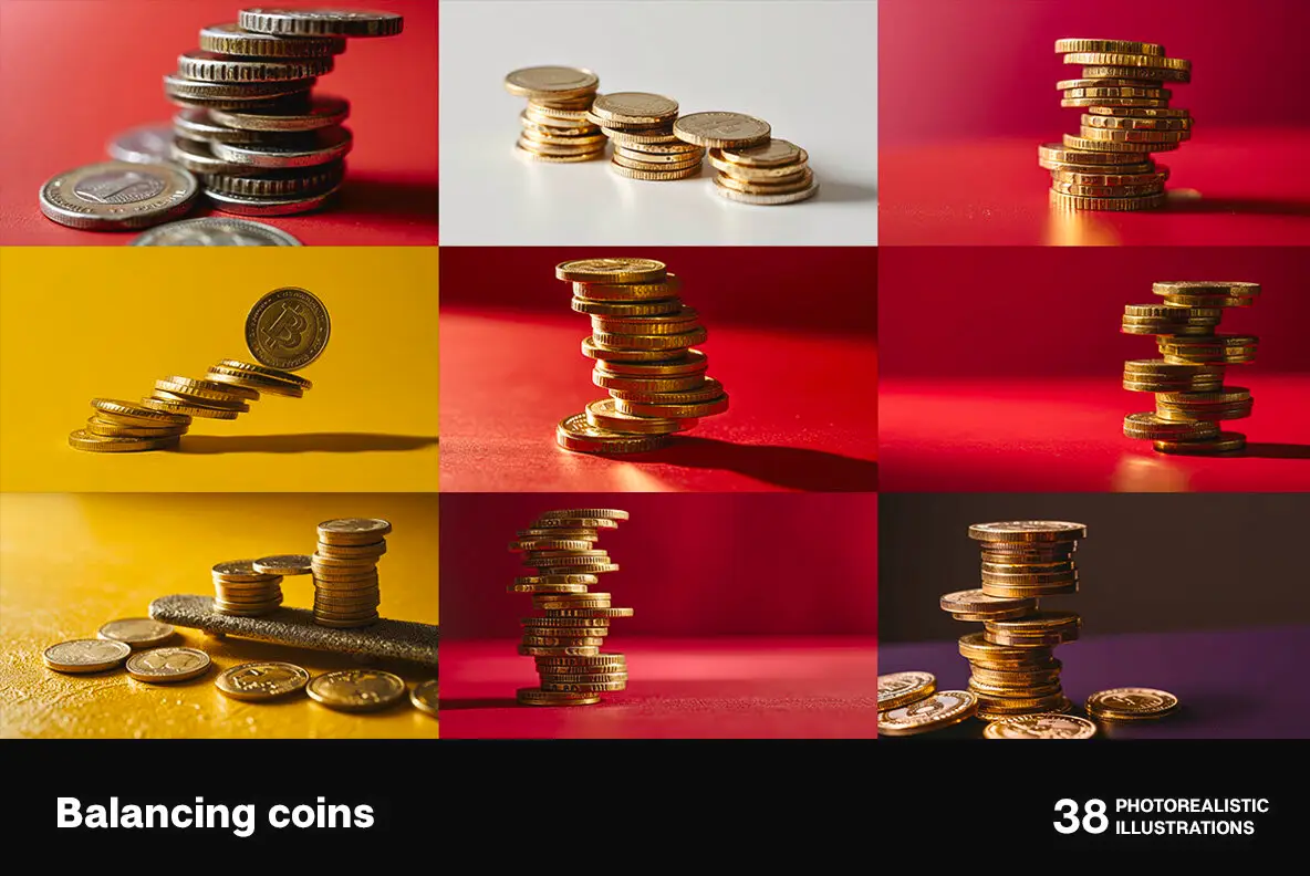 Balancing coins Graphics - YouWorkForThem