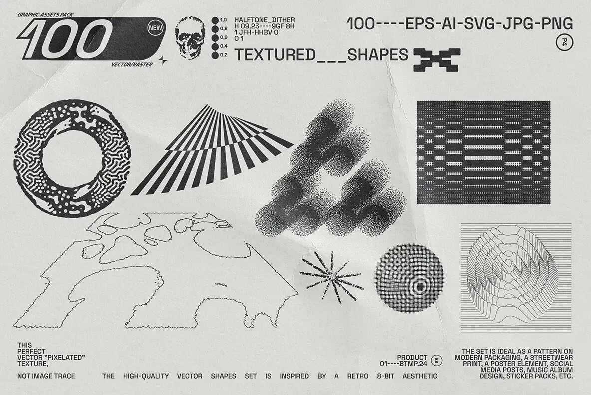 100 Textured Abstract Shapes Icons - YouWorkForThem