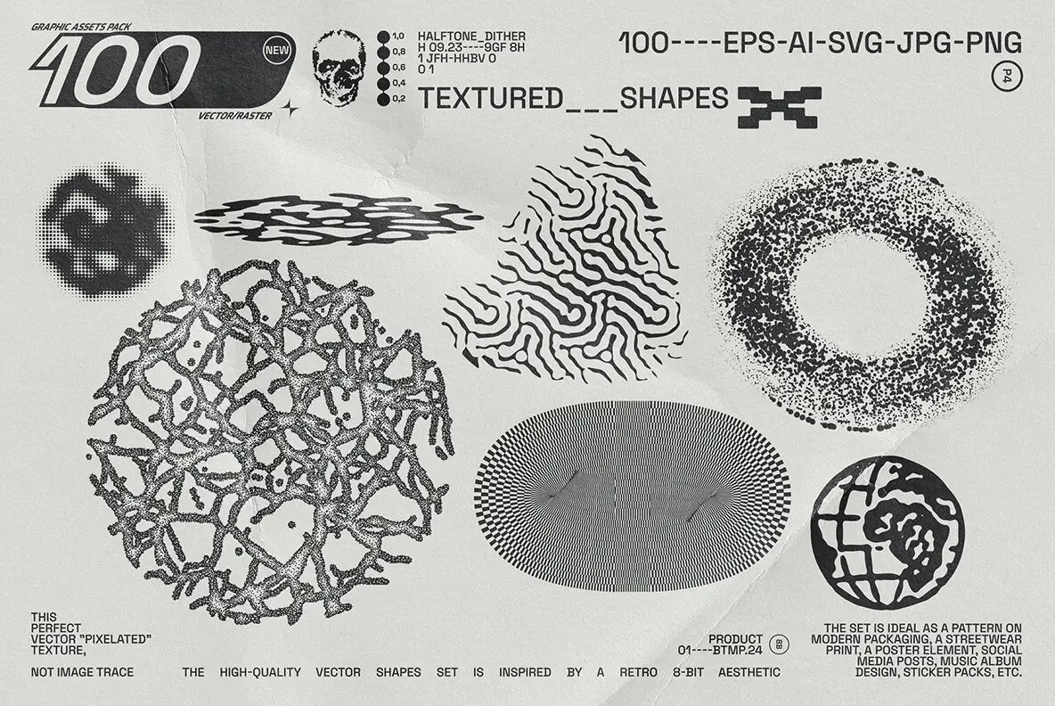 100 Textured Abstract Shapes Icons - YouWorkForThem