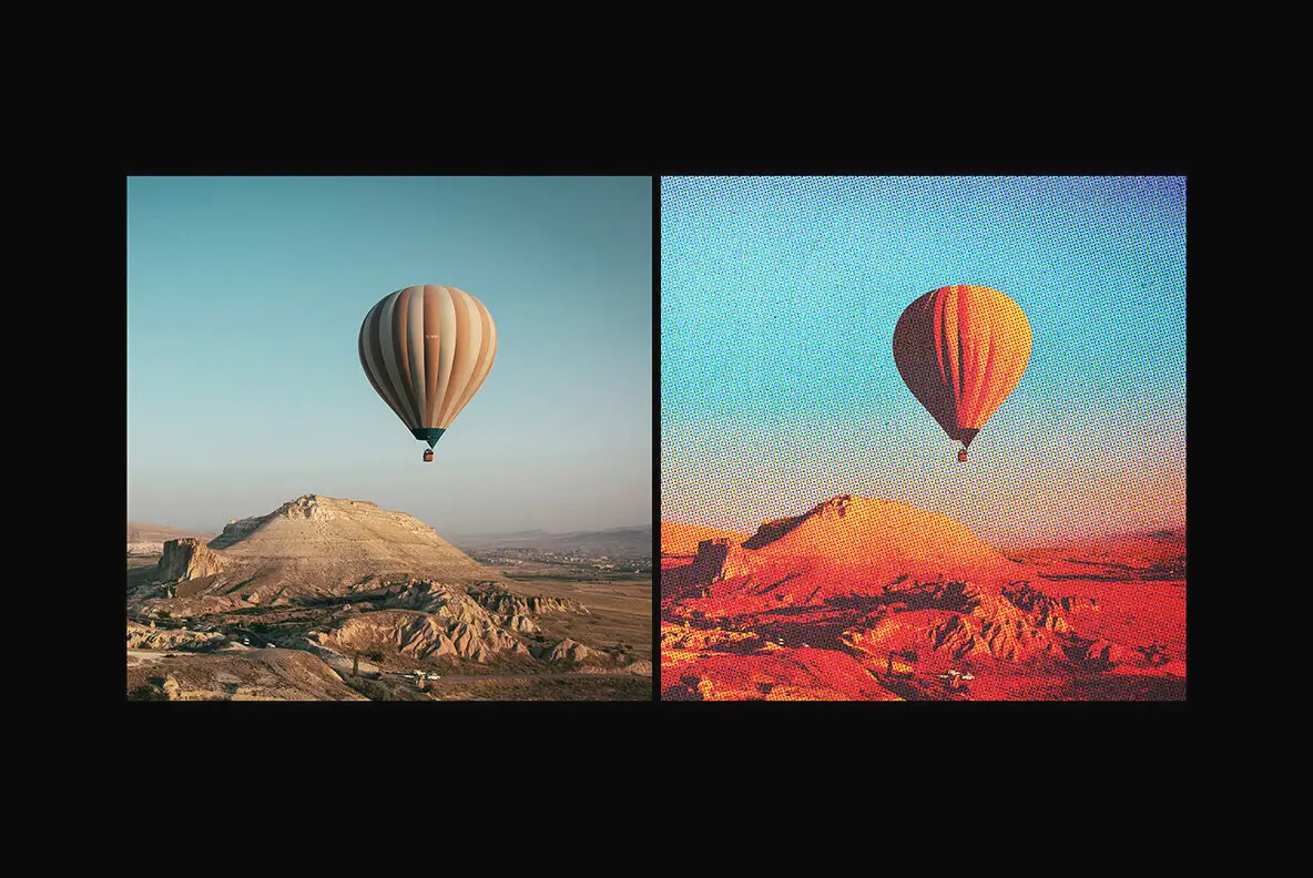 Vintage Halftone Postcard Photo Effect - YouWorkForThem