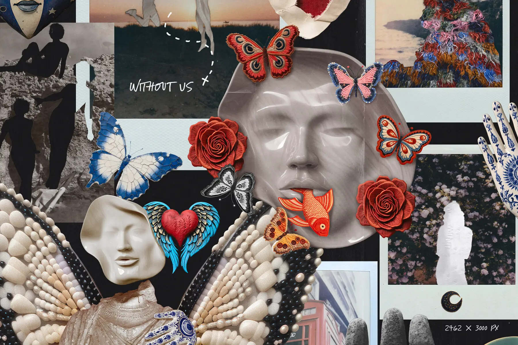 Cryptic Mixed Media Collage Illustrations - YouWorkForThem