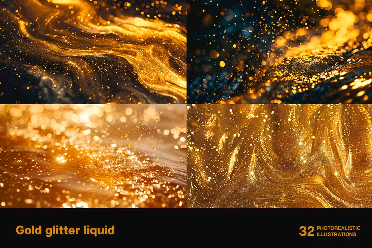 Gold glitter liquid Graphics - YouWorkForThem