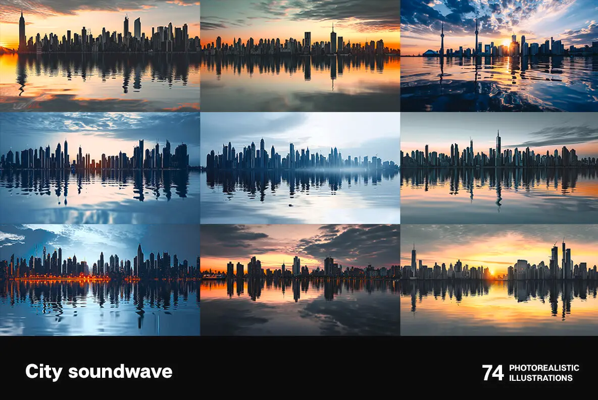 City sound waves Graphics - YouWorkForThem
