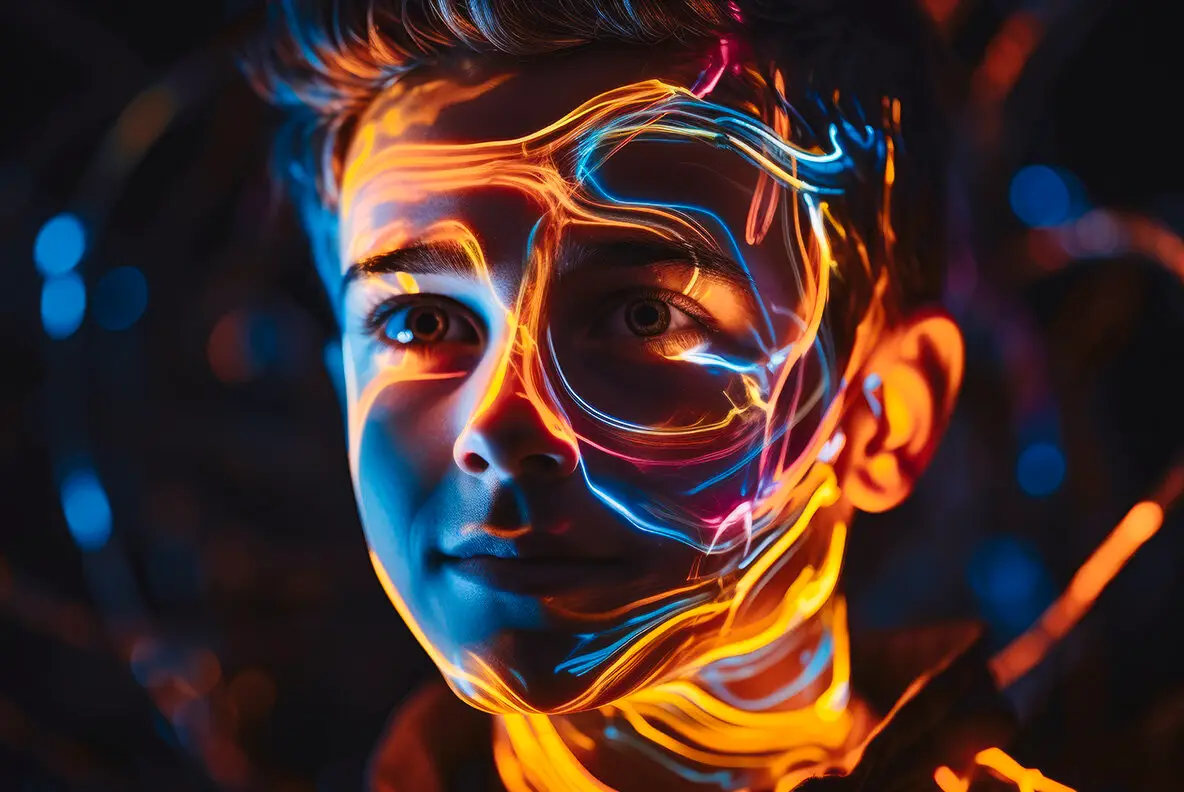 Neon faces Graphics - YouWorkForThem