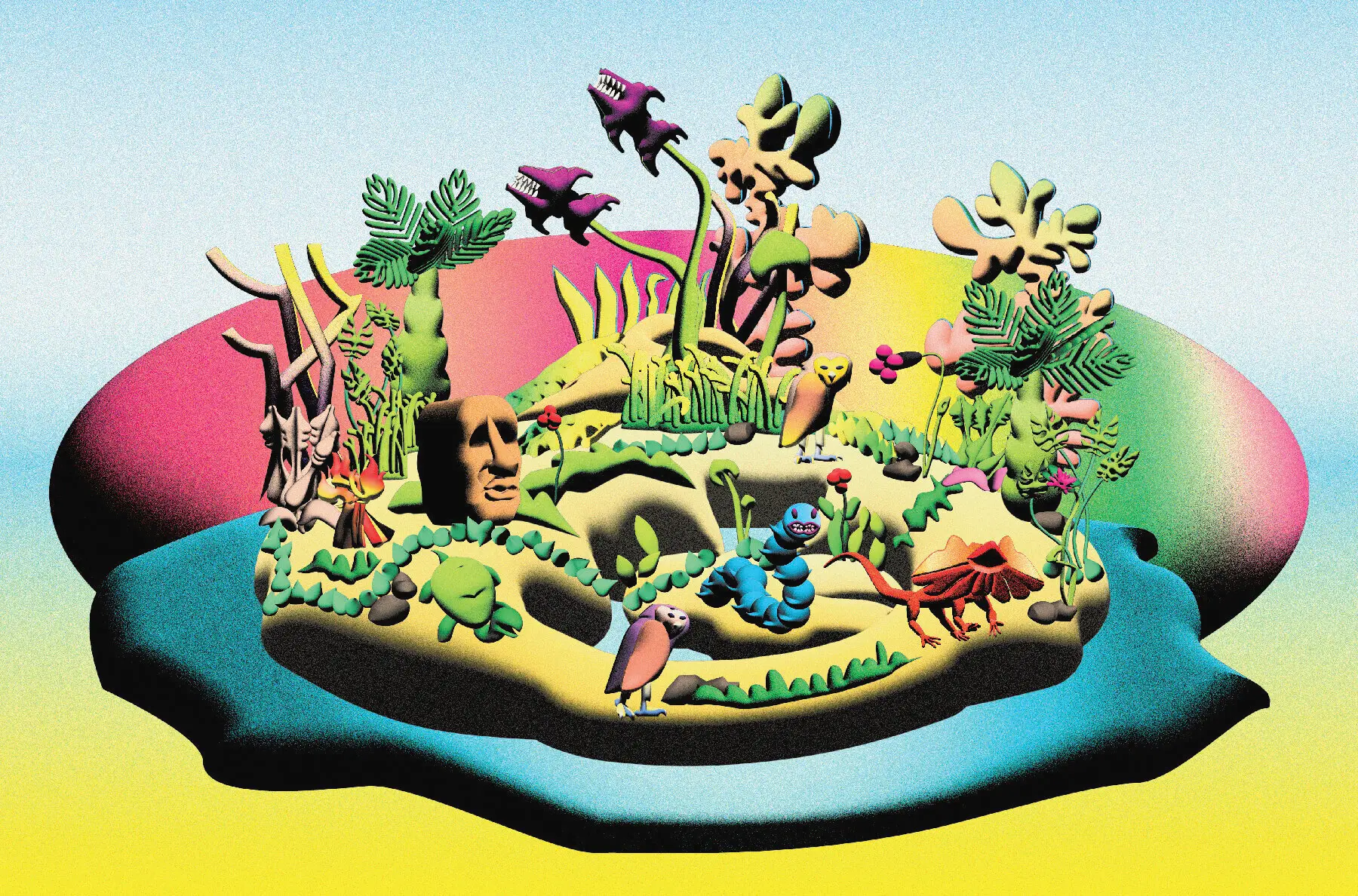 Tropical 3D Shapes Graphics - YouWorkForThem