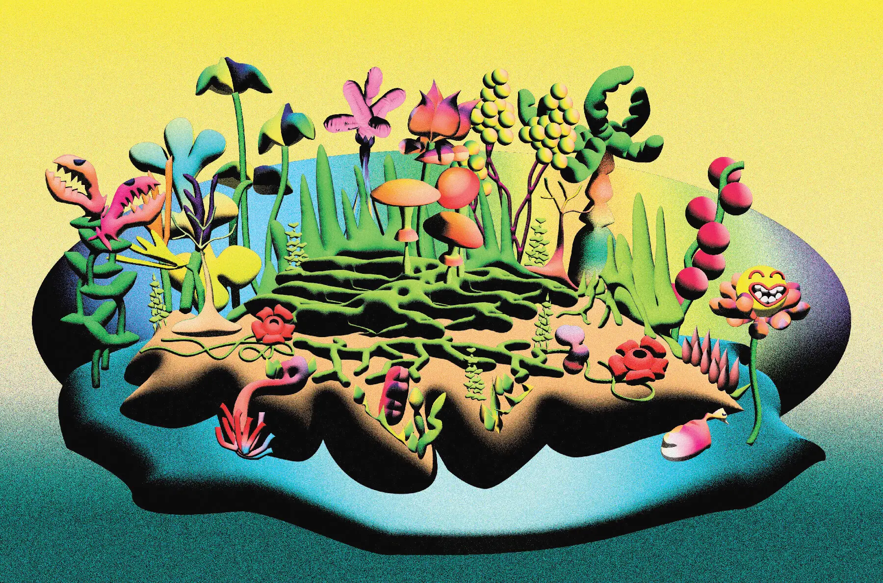 Tropical 3D Shapes Graphics - YouWorkForThem