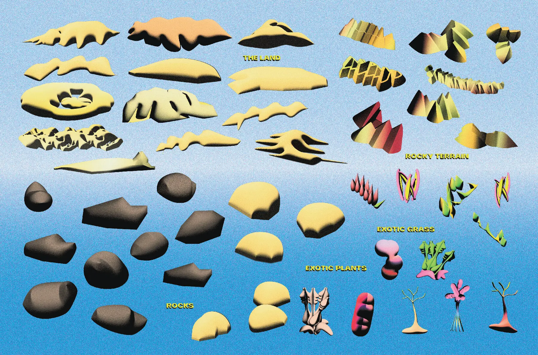 Tropical 3D Shapes Graphics - YouWorkForThem