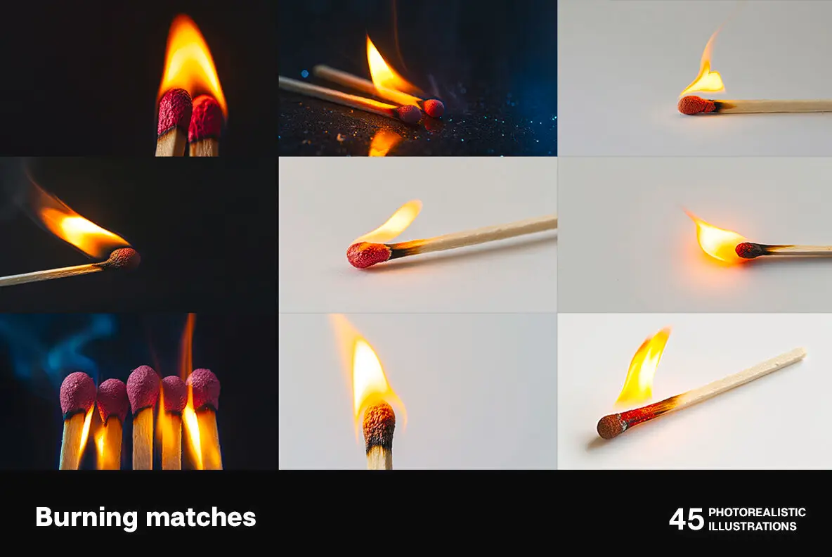 Burning Matches Graphics - YouWorkForThem