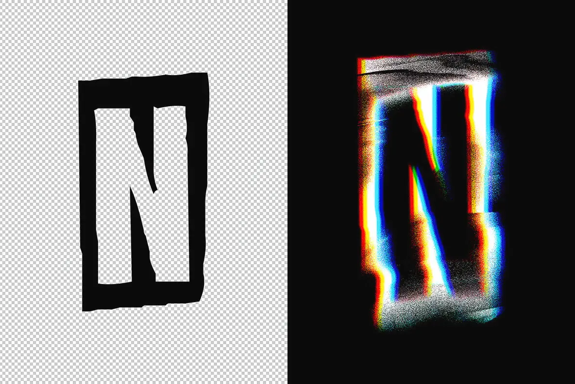 Glitch Distortion Text Effects Collection - YouWorkForThem