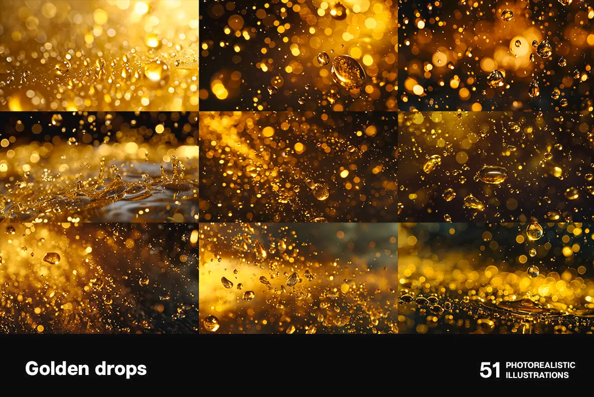 Golden drops Graphics - YouWorkForThem