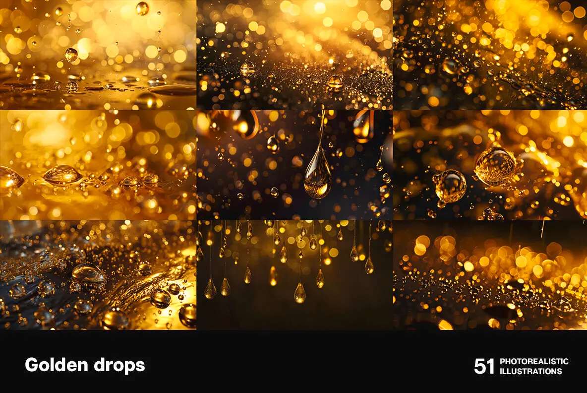 Golden drops Graphics - YouWorkForThem