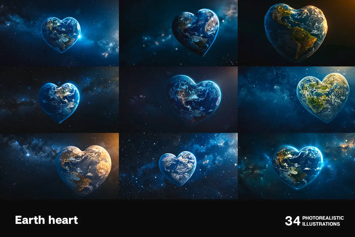 Earth heart Graphics - YouWorkForThem
