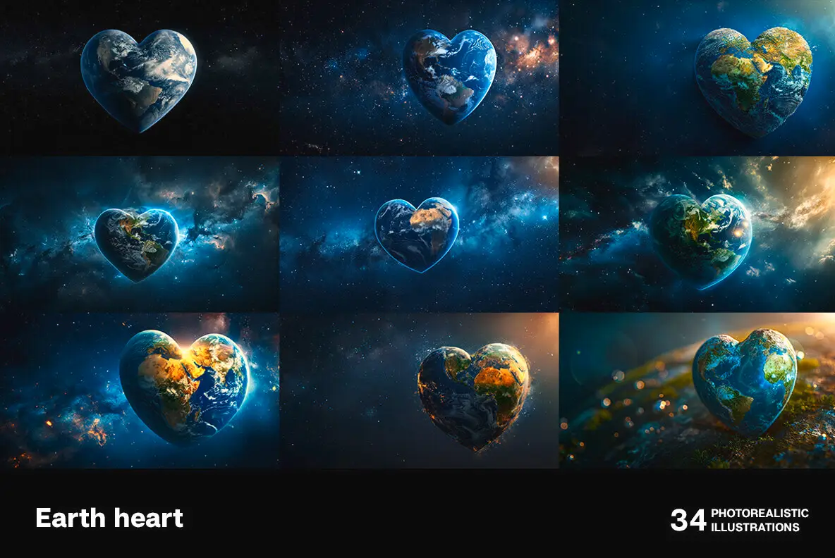 Earth heart Graphics - YouWorkForThem
