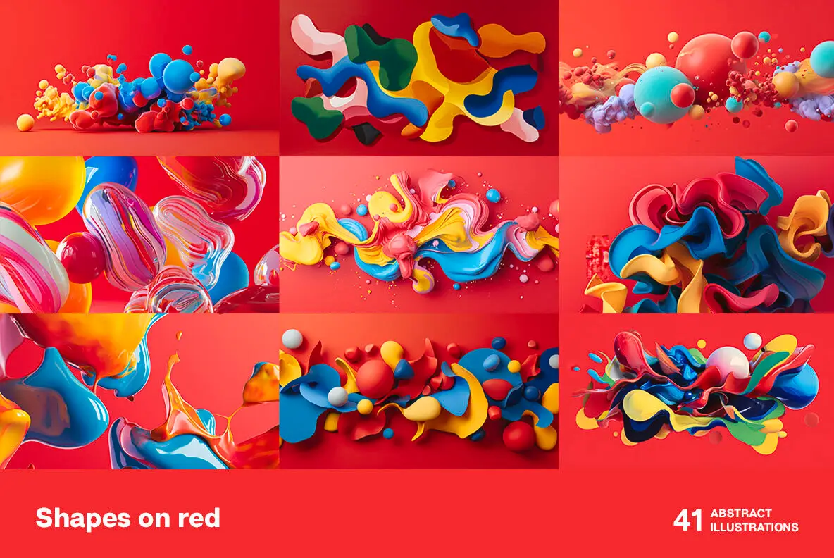 Shapes on red Graphics - YouWorkForThem