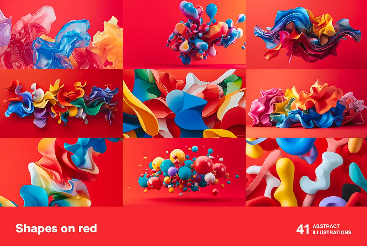 Shapes on red Graphics - YouWorkForThem